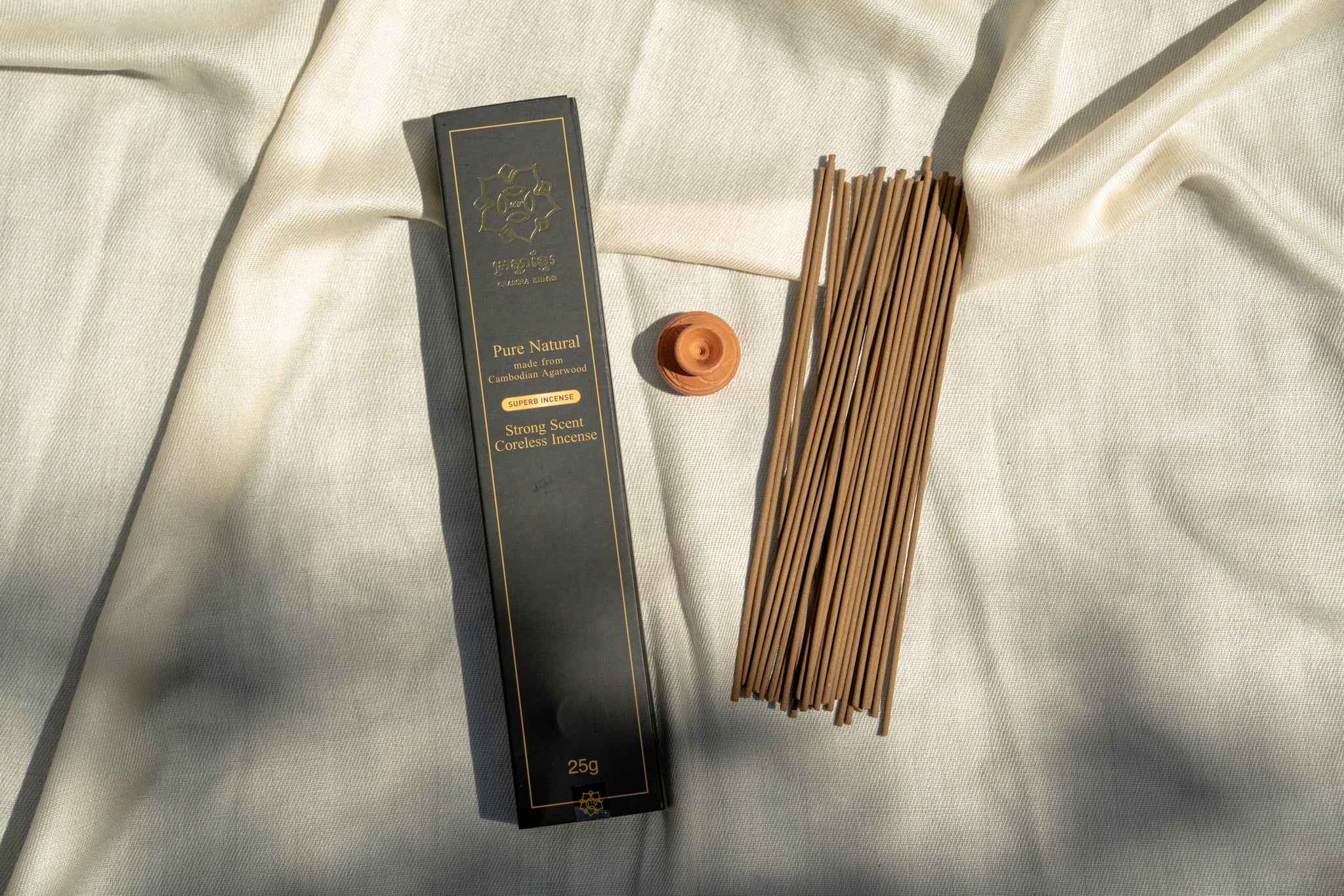 Crassna Khmer Agarwood / Oud Incense Sticks- Coreless - 25gram- Superb